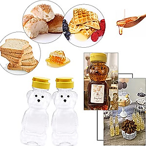Panxxsen 10 Pack 8 Fluid Oz Plastic Honey Bear Bottle,Honey Squeeze Empty Bottle,Squeeze Honey Container with Yellow Flap Caps for Storing and Dispensing