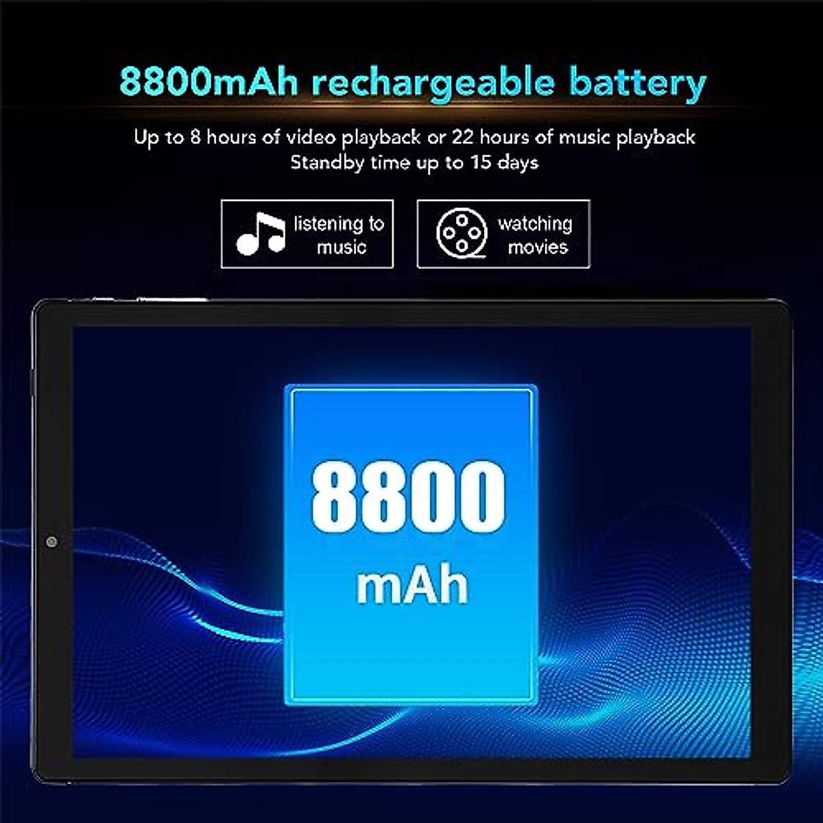 Haofy Tablet Computer, 5G WiFi Tablet 100-240V 6GB 128GB Front 2MP Rear 5MP IPS Screen for Photograph (US Plug)