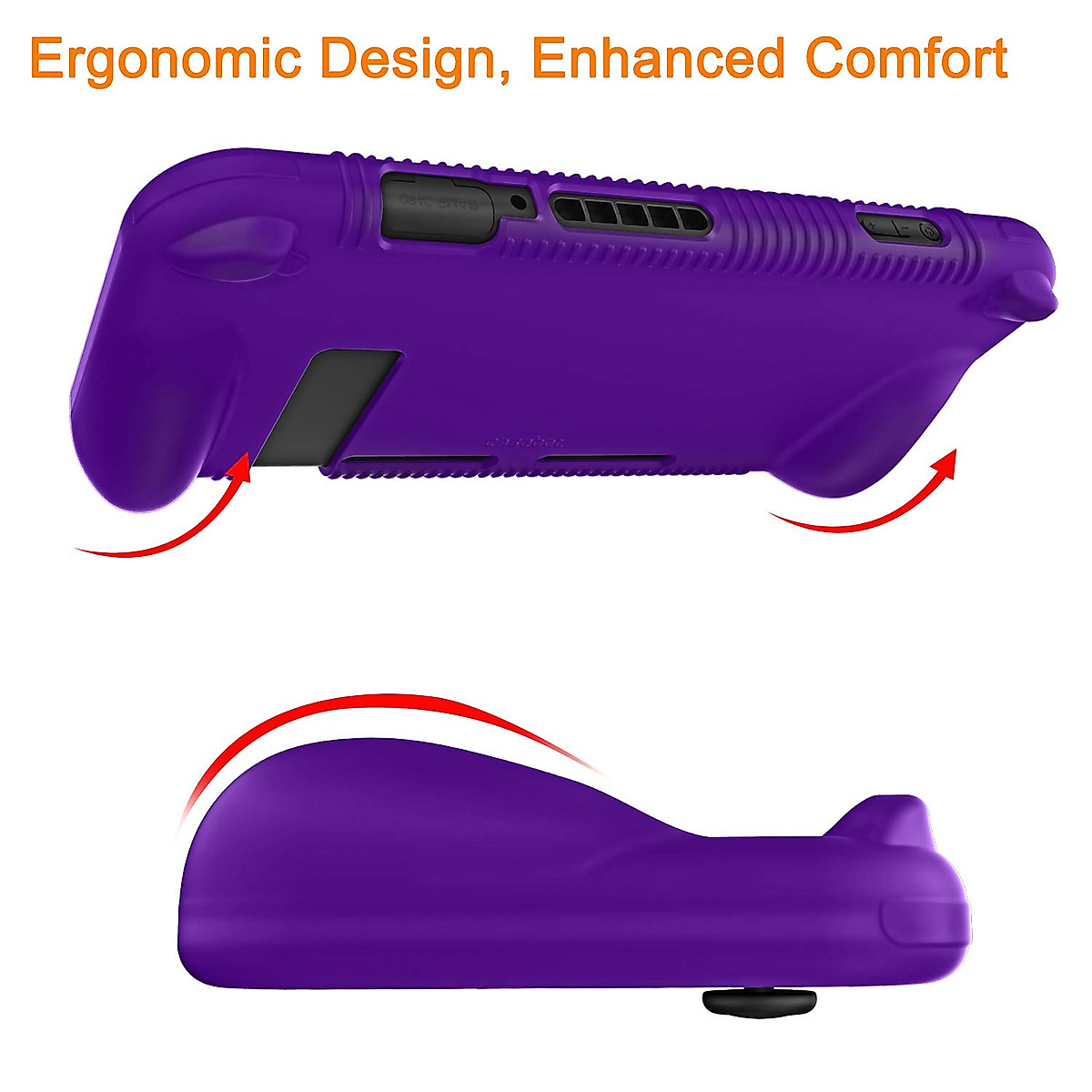 FINTIE Silicone Case Compatible with Nintendo Switch - Soft [Anti-Slip] [Shock Proof] Protective Cover with Ergonomic Grip Design, Drop Protection Grip Case (Purple)