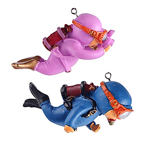 MTAP 2PCS Aquarium Decorations, Cute Diver Fish Tank Accessories, Floating Device Aquarium Ornament Diver Tank Accessories,Suitable for All Kinds of Fish Tanks