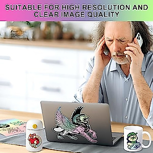 Printable Vinyl Sticker Paper DIY Decal Paper for Inkjet & Laser Printer Self-Adhesive Sheets Holographic Transparent 100 Sheets 8.5X11"