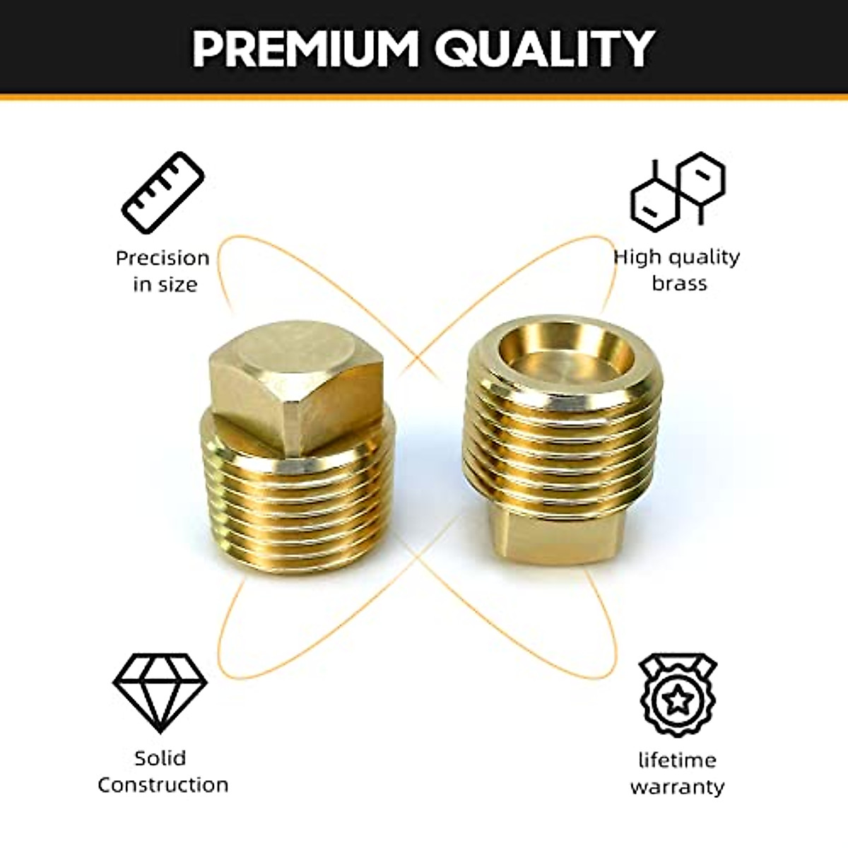 Boat Plugs 1/2 Inch Npt Solid Brass Boat Drain Plug, 2 Pack Garboard Drain Plug Boat Drain Plug Fits Most Boat Hulls (1/2 Inch NPT)