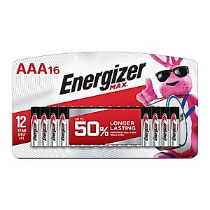 Energizer AAA Batteries, Max Triple A Alkaline, 16 Count
