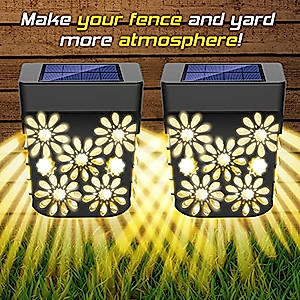Molbory Solar Deck Lights Outdoor - Solar Fence Wall Lights Led Garden Decorative Lighting Waterproof Automatic Solar Step Lights Solar Powered Fence Lights for Post Front Door Stair Pool Backyard