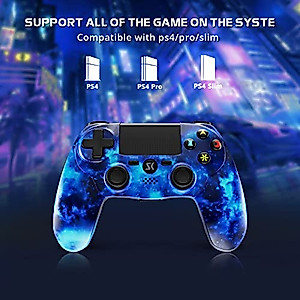 Wireless Controller for PS4, Controller for Sony PlayStation 4, Double Shock 6-Axis Motion Sensor, Sensitive Touch Pad, Built-in Speaker & Stereo Headphone Jack, Compatible with PlayStation 4/Pro/Slim