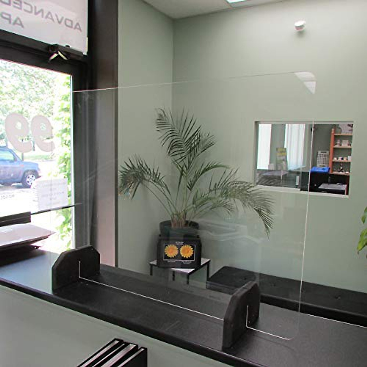 APF Sneeze Guard 24 x 32 Clear Acrylic Plexiglas Shield Protective Screen, Desk, Counter Top Window for Employers, Workers, Customers, Barrier