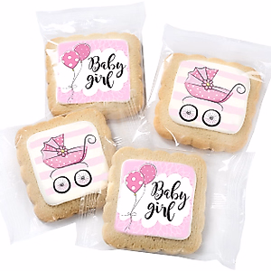 Baby Shower Cookies Baby Girl 12 PACK Favors Dessert Table Decorated Individually Wrapped Sugar Cookies Party Gift