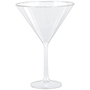 Amscan Clear Jumbo Martini Drinkware Set - 25 oz., 10" (4 Pcs.) - Perfect for Parties, Gifts & Home Entertaining