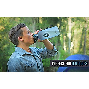 Embrava 40oz Water Bottle - Large with Travel Carry Ring - Wide Leak Proof Drink Spout - Heavy-Duty, BPA & BPS Free Tritan Plastic - Best for Sports, Hiking, Gym, Men & Women