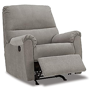 Signature Design by Ashley Miravel Casual Manual Rocker Recliner, Light Gray