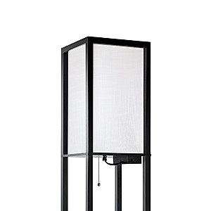 OUTON White Linen Texture Lamp Shade 16 x 8.5 x 8.5 inch for Shelf Floor Lamp