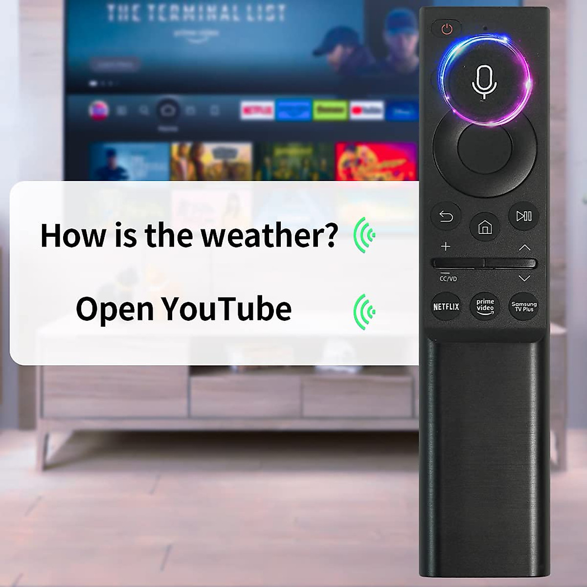 BN59-01363A Replacement Remote Control for Samsung Smart TV, with Magic Voice, Fit for Samsung Smart TV QLED 4K 8K UHD,NEO QLED,Crystal UHD 4K,Quantum HDR,QN UE UN and MU Series (BN59-01363A)