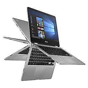 ASUS VivoBook Flip 14 TP401NA-WH21T 14" 2-in-1 HD Touchscreen Laptop, Intel Quad-Core Pentium N4200 Processor (up to 2.5 GHz), 4GB DDR4 RAM, 64GB EMMC Storage, W10 Home (Renewed)