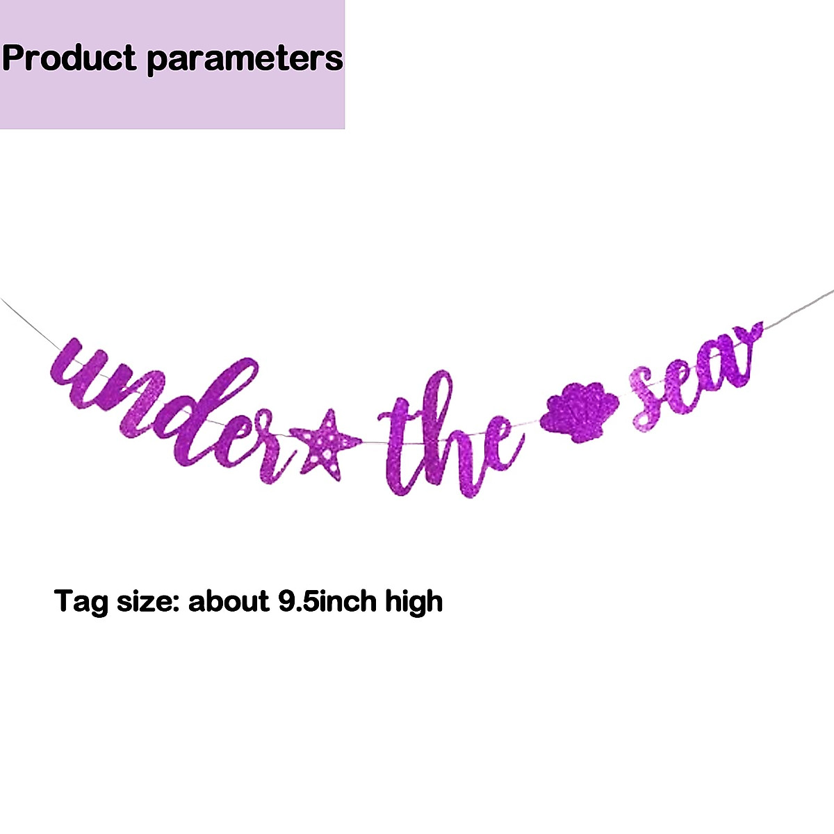 Under the Sea Banner Mermaid First Birthday Banner Under the Sea Decorations for Baby Shower Theme Birthday Party Supplies Photo Booth Props(Purple)