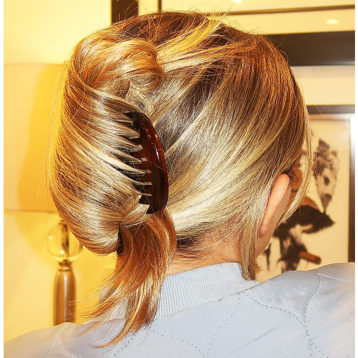 Camila Paris CP2431 French Hair Side Comb Small Rounded Tortoise Shell, French Twist Hair Combs, Strong Hold Hair Clips for Women Bun Chignon, No Slip Styling Girls Hair Accessories Made in France