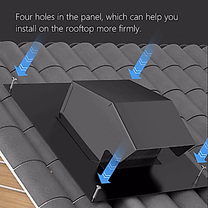 Roof Vent Cap - Hon&Guan Roof Vents 4 Inch Galvanized Steel Bathroom 4 Roof Exhaust Vent for Ventilation System-with Damper, Black