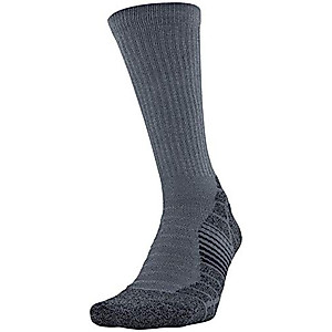 Under Armour Adult Elevated Performance Crew Socks, 3-Pairs , Pitch Gray 1 Assorted , Large
