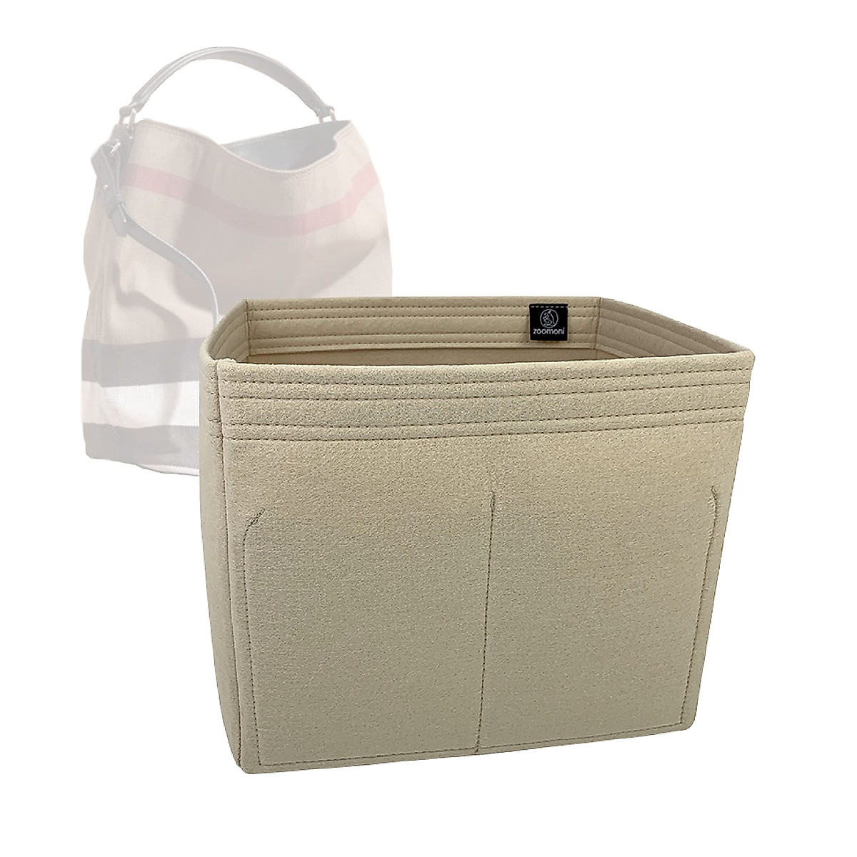 Zoomoni Premium Bag Organizer for Burberry Ashby Medium Hobo Bag (Handmade/20 Color Options) [Purse Organiser, Liner, Insert, Shaper]
