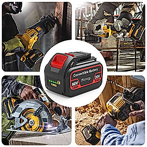 CHAUNVEN 9.0Ah DCB606 Battery Replacement for Dewalt 20V / 60V / 120V Battery MAX DCB606 DCB609 DCB612 Cordless Power Tools Battery