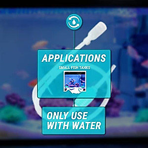 TERAPUMP TRFTCLN Aquarium Gravel Cleaner (BPA Free) Fish Tank Sand Cleaner Aquarium Gravel Cleaner with Long Nozzle & Water Flow Controller, (10-20 Gallon Tank)