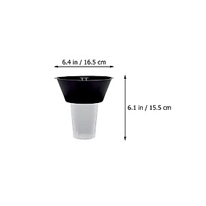 YARNOW 2 in 1 Snack and Drink Cup, 5 Sets of Black White Combined Snacks Holder French Fries Storage Bowl Coke Cups