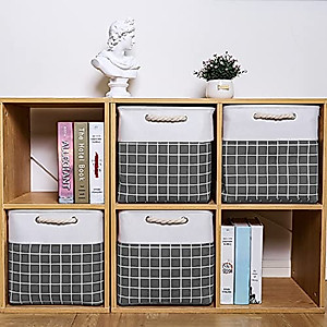 Kerhouze Cube Storage Organizer Bins 13 Inch Cube Storage Bins Collapsible Storage Baskets for Shelves Cabinet Laundry Room Bathroom