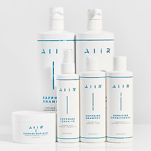 AIIR Sapphire Leave In Conditioner - Lightweight Moisturizing Detangler, Hydrate Dry Damaged Hair, Tame Frizz & Flyaways, Heat Protectant Spray for Blowouts and Thermal Styling, 6 oz