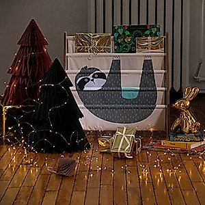 3 Sprouts Book Rack – Kids Storage Shelf Organizer Baby Room Bookcase Furniture, Sloth