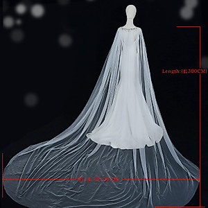 ULAPAN Rhinestone Wedding Capes Shawl Wrap Shrug Pearls Bridal Dress Jackets Flapper Bolero Cover Up (White) (Ivory)