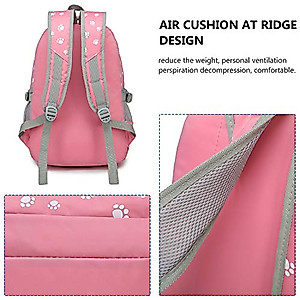 goldwheat Backpack for Girls Middle School Bag Lightweight Kids Bookbag with Cute Pawprint Water Resistant
