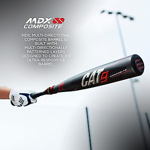 Marucci CAT9 COMPOSITE -10 USSSA Junior Big Barrel Baseball Bat, 2 3/4" Barrel, 26"/ 16 oz