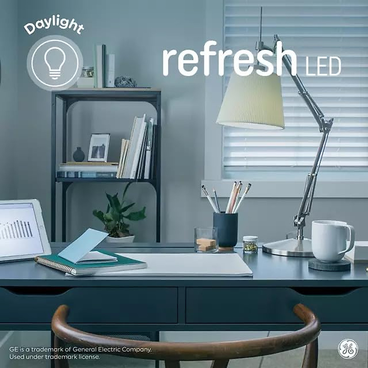 GE (2 Bulbs) Refresh LED A19 3-Way Light Bulb, Energetic Daylight 5000K, 30-70-100w Equivalent Using only 4-8-12w, 400/1050/1500 lumens, HD Light- Enhanced Color Contrast and Boldness LED 3 Way Bulb