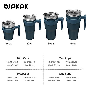 BJPKPK 20 oz Tumbler With Handle Insulated Tumbler With Lid And Straw Stainless Steel Travel Mug Coffee Cups,Navy Blue
