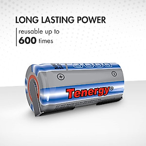 Tenergy NiMH SubC 1.2V 3000mAh Rechargeable Batteries, with Tabs, 15 Pack