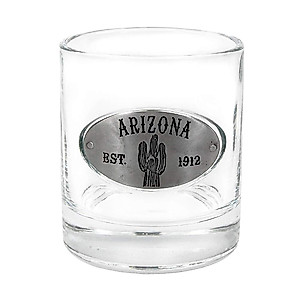Americaware 10 oz. Whiskey Glass With Etched Arizona Medallion
