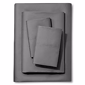 100% Cotton 200 TC 3 PC Twin XL Sheet Set Soft and Comfy - Twin Extra Long, 15" Deep Pocket, 39" x 80" Great for Dorm Room, Hospital and Split King Dual Adjustable Beds (Grey, Twin XL)
