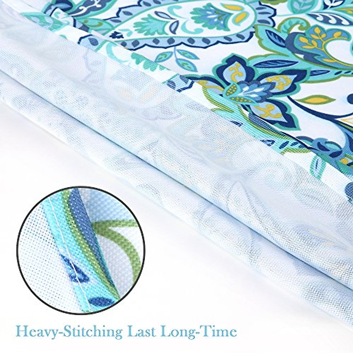 Lahome Paisley Flower Outdoor Tablecloth with Umbrella Hole - Water Resistant Spillproof Table Cover for Patio Table (Paisley, Zippered - 60" x 60" Square)