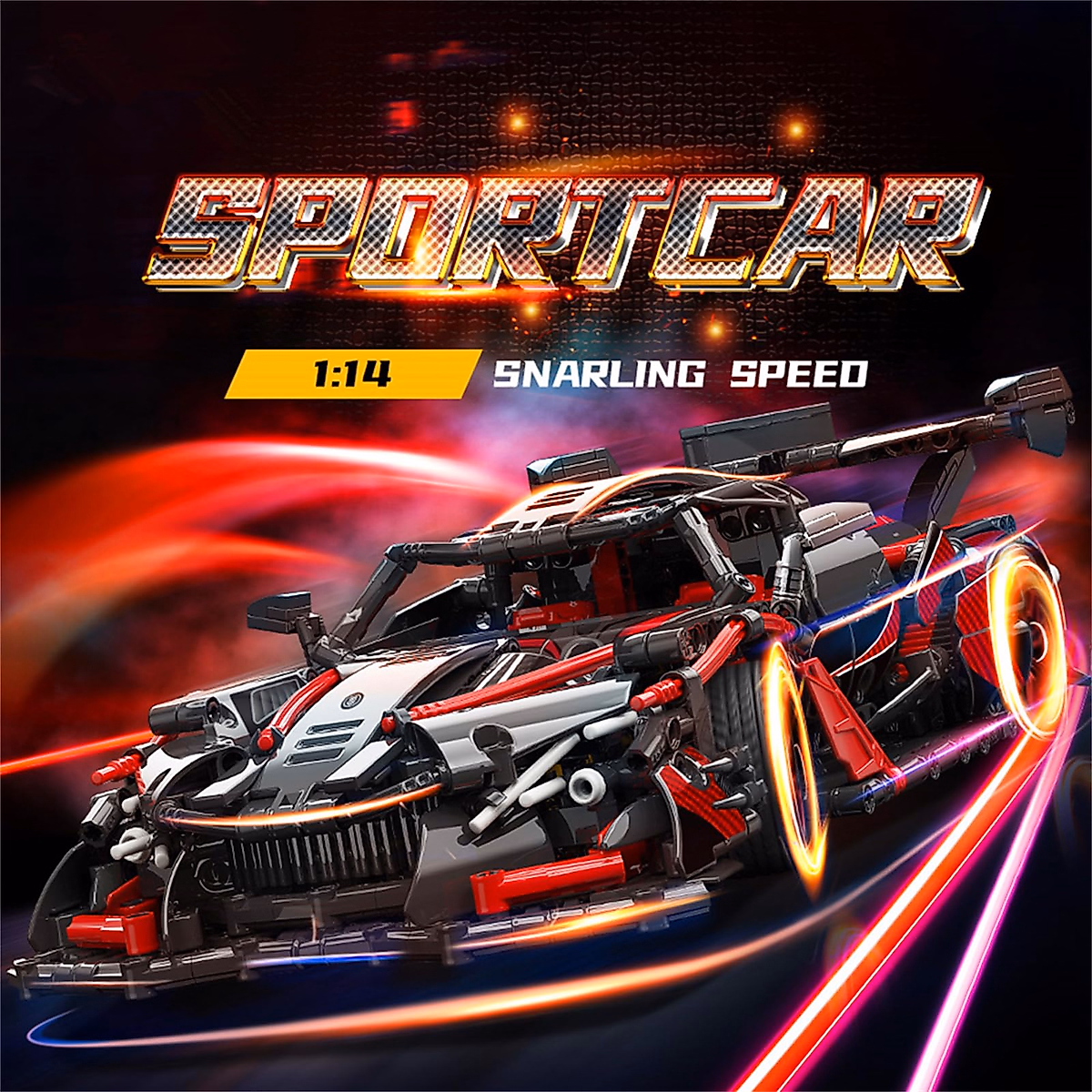 CAEROKEERL Car Block Toy Set -1392 Pieces, MOC Block Super Car Model Kit, for Children and Boys' Play Ages 8-12-14 and Older