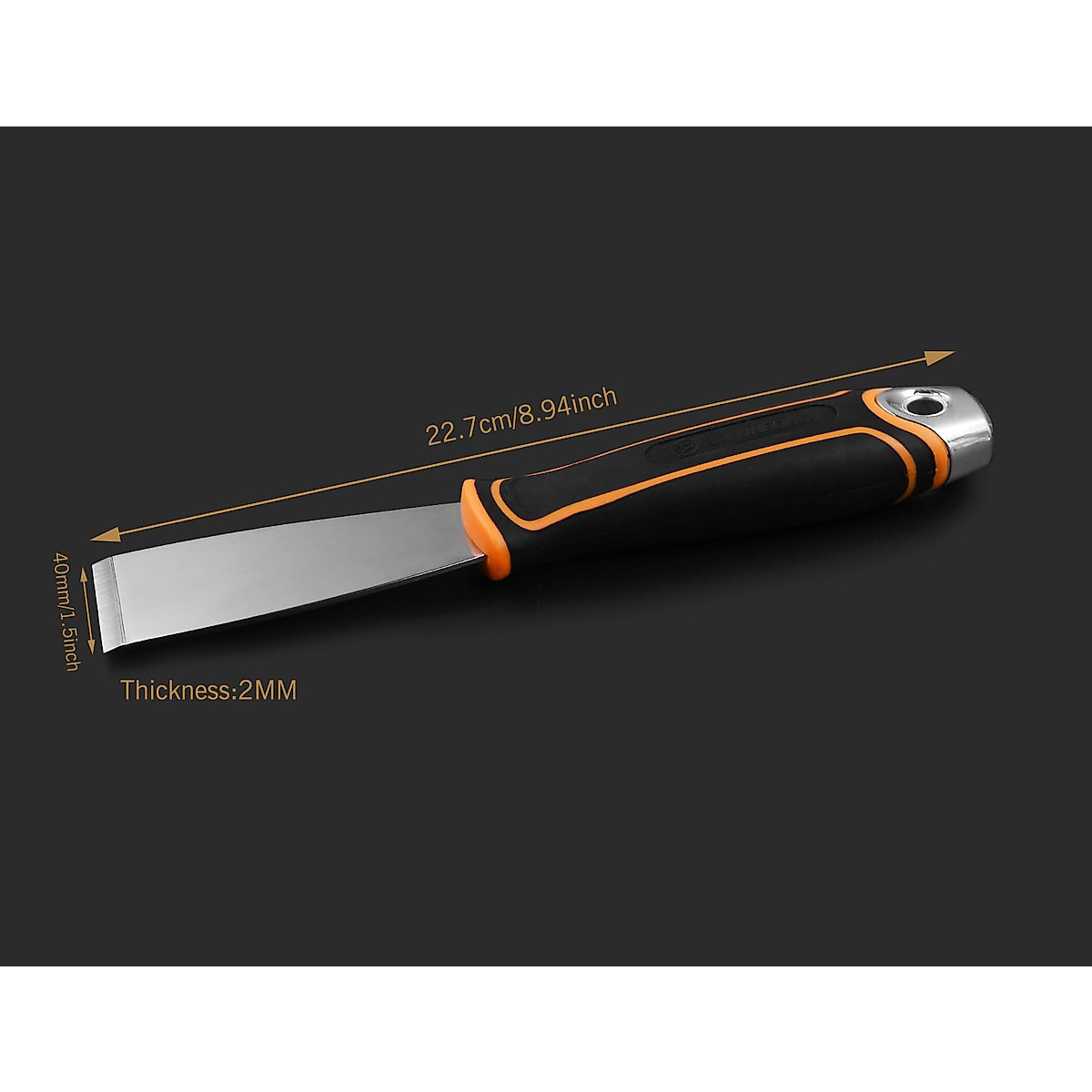 ROLLINGDOG 1.5 Inch Stiff Putty Knife - Stainless Steel Chisel Paint Scraper Tool for Wallpaper Stripping