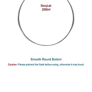 StonyLab Borosilicate Single Neck Glass Heavy Wall Recovery Flask Rotary Evaporator Flask, with 24/40 Outer Joint (2L)