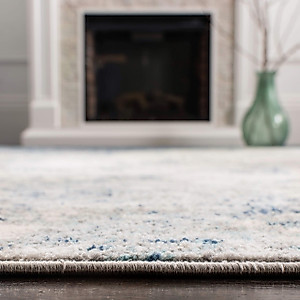 SAFAVIEH Brentwood Collection Runner Rug - 2' x 12', Light Grey & Blue, Modern Abstract Design, Non-Shedding & Easy Care, Ideal for High Traffic Areas in Living Room, Bedroom (BNT822F)