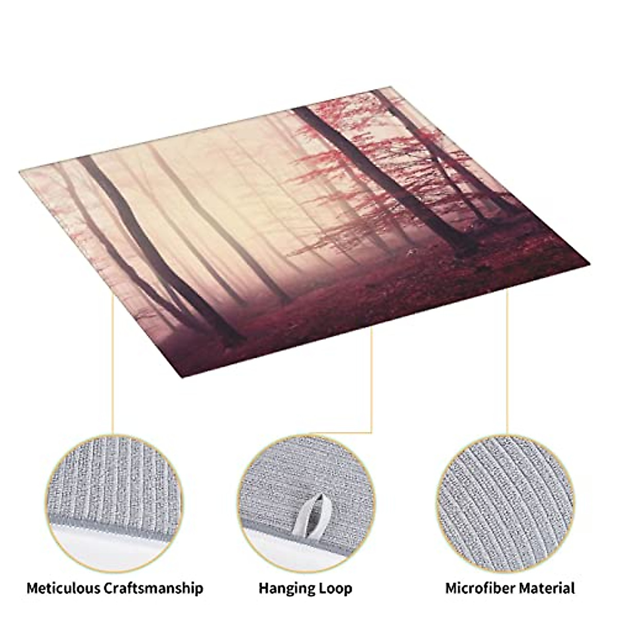 Foggy Forest Jungle Wilderness Printed Drying Mat For Kitchen Ultra Absorbent Microfiber Dishes Drainer Mats Non-Slip Silicone Quick Dry Pad - 18 X 16inch