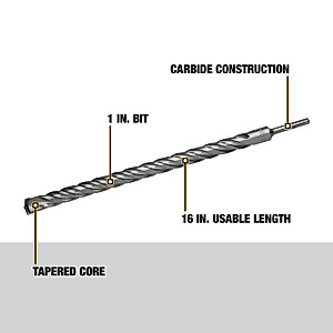 DeWalt DW5466 1" x 16" x 18" Rock Carbide SDS Plus Hammer Bit