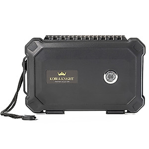 Kobi & Knight Travel Cigar Case Humidor - Case for 6 x 8-Inch Cigars -Waterproof Dustproof Portable Cigar - Shockproof Humidor Kit - Cigar Aficionados Accessories - Cigars Gift Set for Men