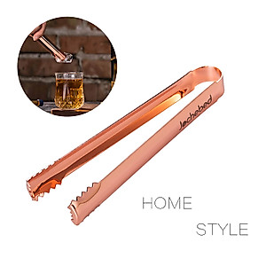 Stainless Steel Ice Bucket Tongs - Mini Serving Tongs Metal Appetizers Tongs for Serving Ice Sugar Whiskey Rock Dessert (Rose Gold)