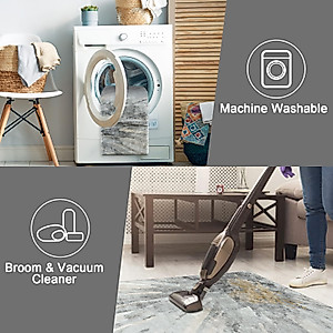 LIVEBOX Grey Kitchen Runner Rugs 2x6 ft Non Skid Washable Rug, Abstract Runner Rug for Kitchen Floor, Soft Low-Pile Modern Runner Carpet for Hallway