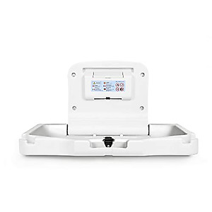 TCBunny Wall-Mounted Baby Changing Station Horizontal Diaper Changing Table with Safety Straps White