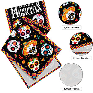 Day of The Dead Table Runner Dia de Muertos Table Runner Mexican Day of The Dead Decorations Sugar Skull Decor Dia De Los Muertos Party Table Decorations -15 x 72inch