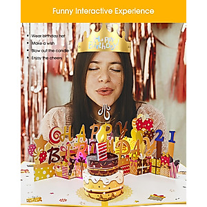 Ytanhr Upgraded Birthday Cards - 3D Pop Up Birthday Card with Happy Birthday Song and Lights, Happy Birthday Card, Unique Birthday Gifts for Women Men Kids (All Age)