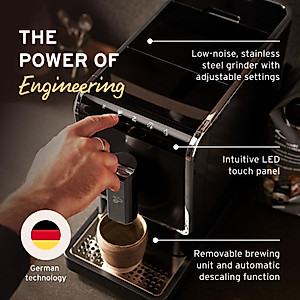 Tchibo Single Serve Coffee Maker - Automatic Espresso Coffee Machine - Built-in Grinder, No Coffee Pods Needed - Comes with 2 x 17.6 Ounce Bags of Whole Beans